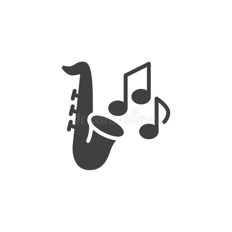 Saxophone and Music Notes Vector Icon Stock Vector - Illustration of ...