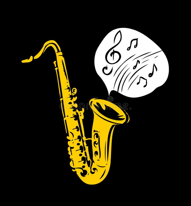 Saxophone Music Symbol. Jazz Concept Vector Illustration Stock Vector ...
