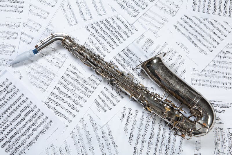 Saxophone and Notes stock image. Image of band, classical - 203841667