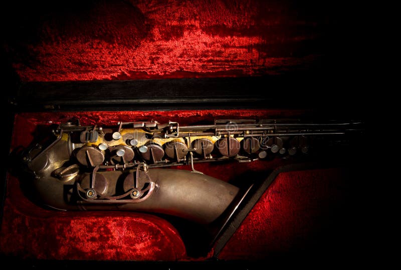 Saxophone stock image. Image of metal, musical, dark - 67083149