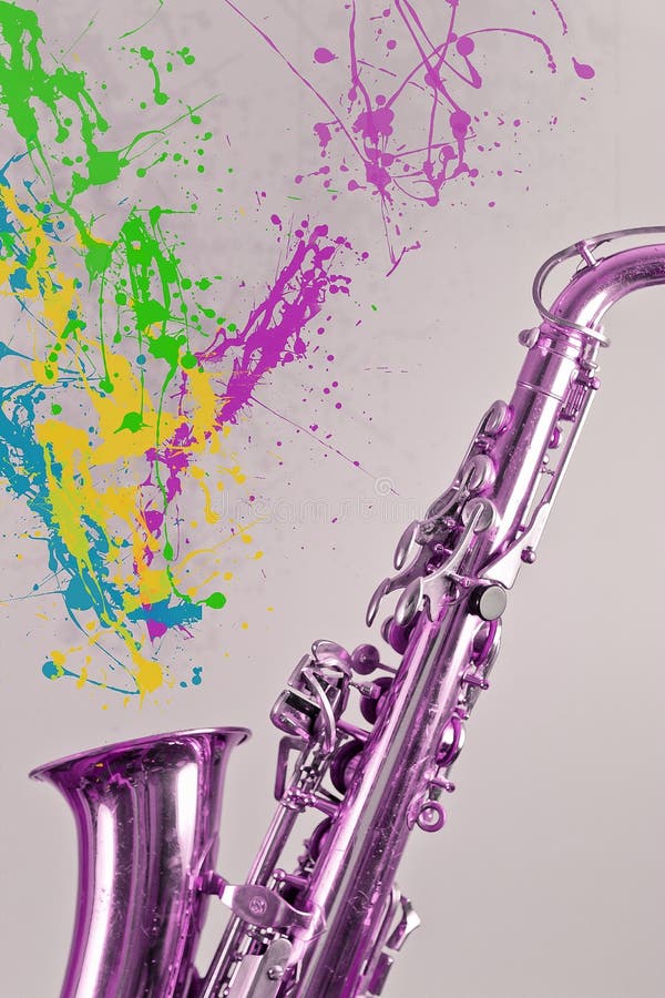 Saxophone Paint Splatters stock image. Image of splatters - 51329243