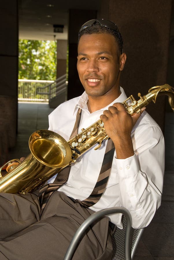 Saxophone player stock photo. Image of melody, horn, portrait - 6125472