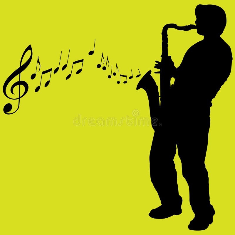 Saxophone Player Silhouettes Stock Vector - Illustration of blue ...