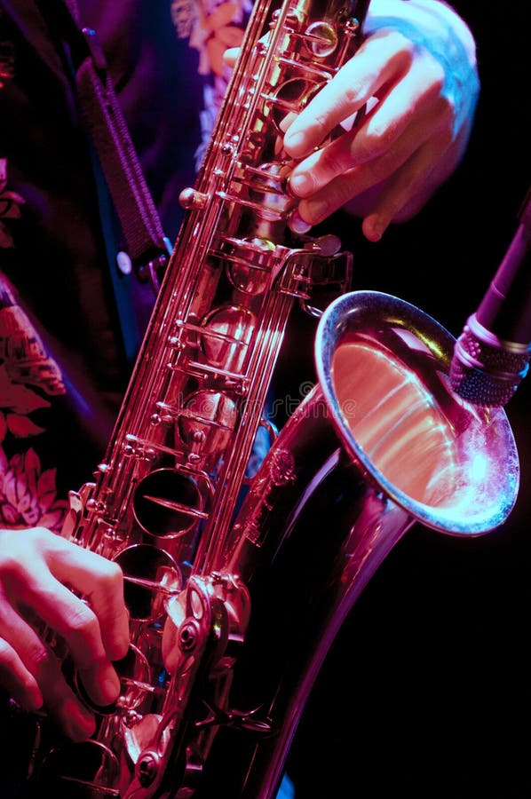 Saxophone Player in Live Perfomance Stock Photo - Image of live ...
