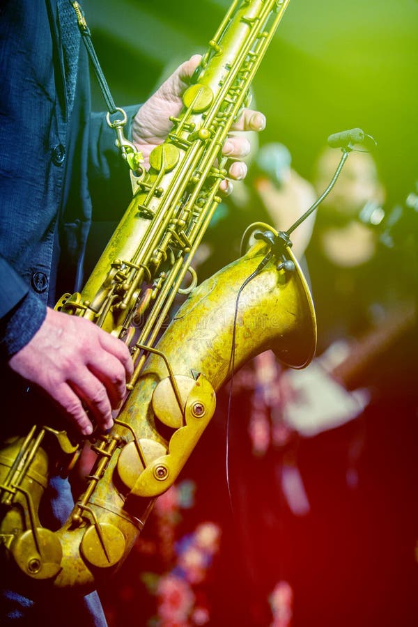 Saxophone Player Performing on the Stage Stock Photo - Image of ...