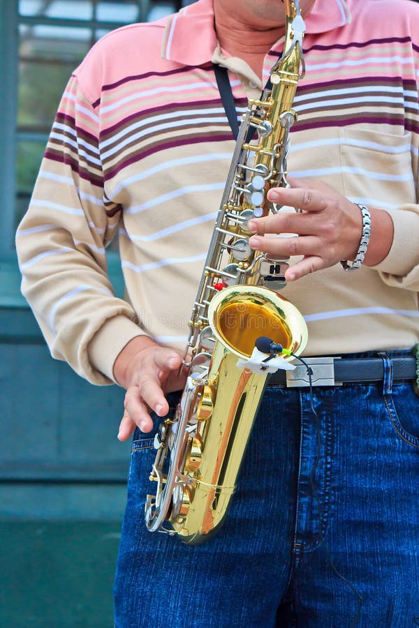 Saxophone playing stock image. Image of swing, musicology - 621733