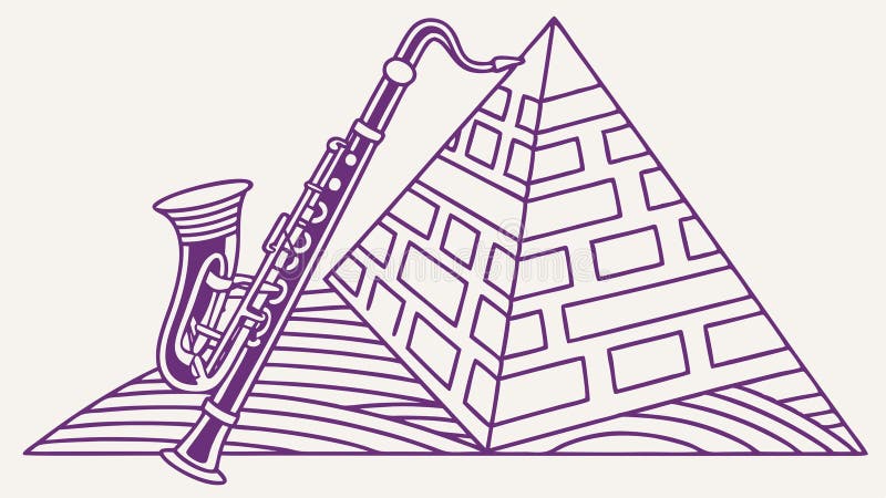 Saxophone by Pyramid, Abstract Music, Ancient Structure Vector Art ...
