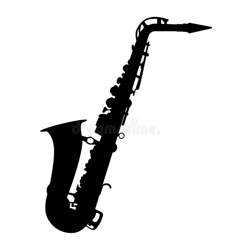 Saxophone Silhouette, Wood Wind Musical Instrument Stock Vector ...