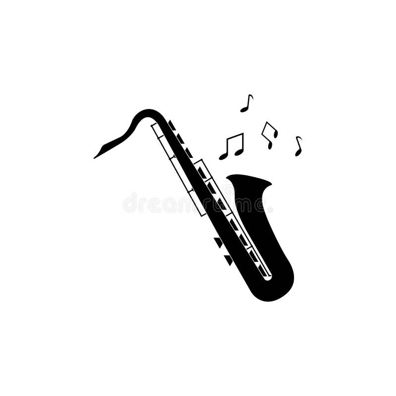 Saxophone vector icon stock vector. Illustration of sound - 253834603