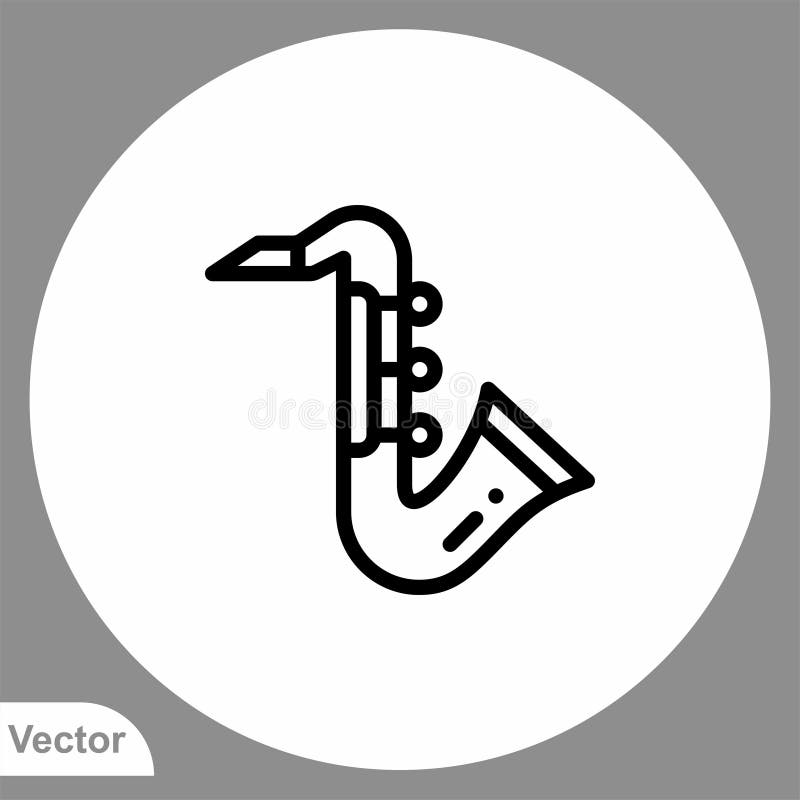 Saxophone Vector Icon Sign Symbol Stock Vector - Illustration of ...
