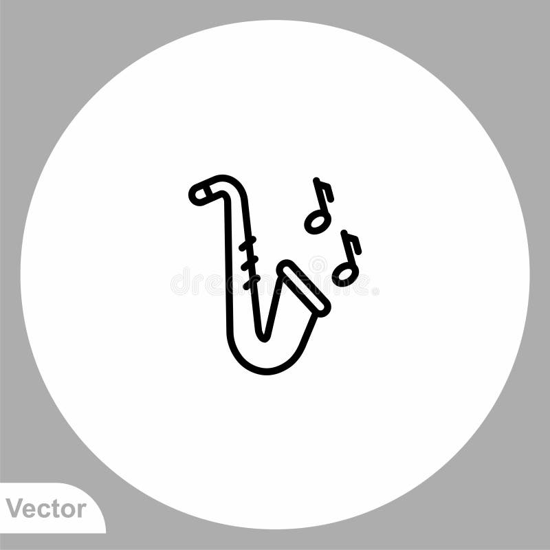 Saxophone Vector Icon Sign Symbol Stock Vector - Illustration of ...