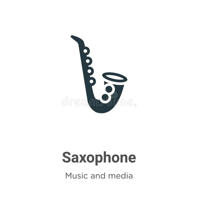 Saxophone Vector Icon on White Background. Flat Vector Saxophone Icon ...