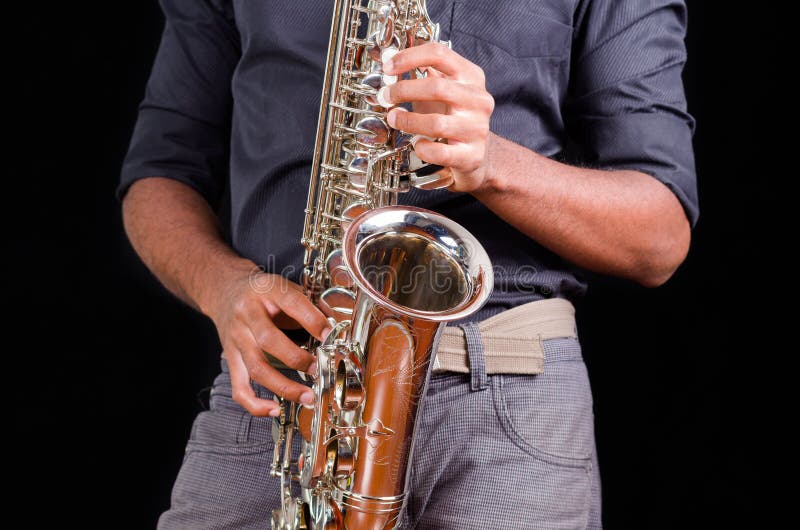 Saxophone Front View Black Background Stock Photos - Free & Royalty ...