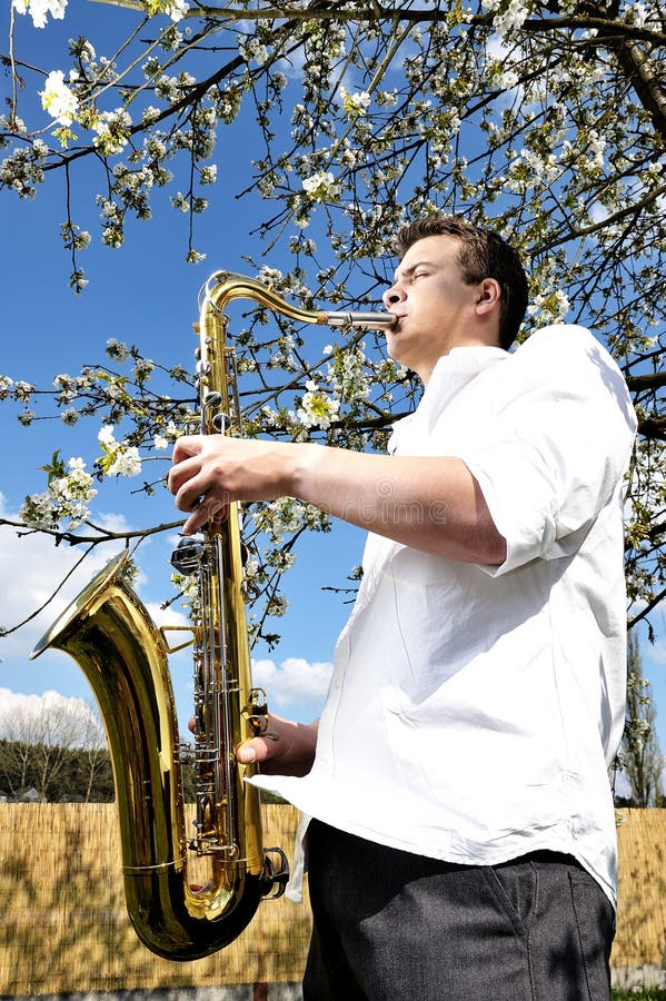 Saxy player men stock photo. Image of musical, button - 9035974