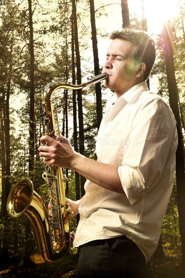 Saxy player men stock image. Image of instrument, improvisation - 9050107
