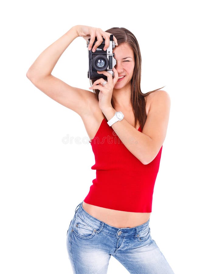 Say cheese! stock photo. Image of photographer, jeans - 29531766