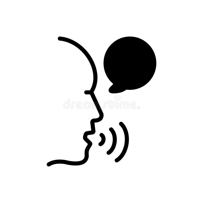 Black Solid Icon for Say, Tell and Speak Stock Vector - Illustration of ...