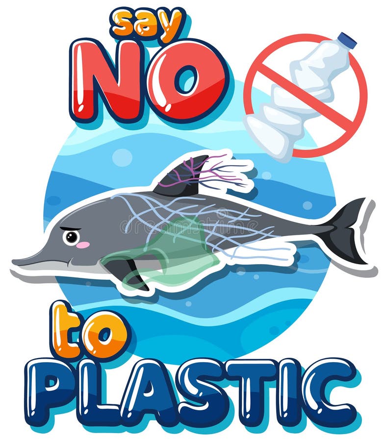 Say No Plastic Logo Banner Design Stock Vector - Illustration of ...