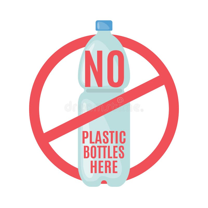 Say No To Plastic Bottle Icon In Flat Style Stock Vector - Illustration ...
