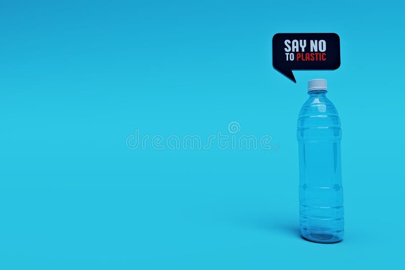 Say No To Plastic. 3d Rendering Stock Illustration - Illustration of ...