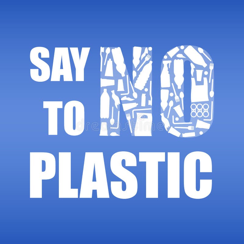 Say No To Plastic. Problem Plastic Pollution. Ecological Poster Stock ...