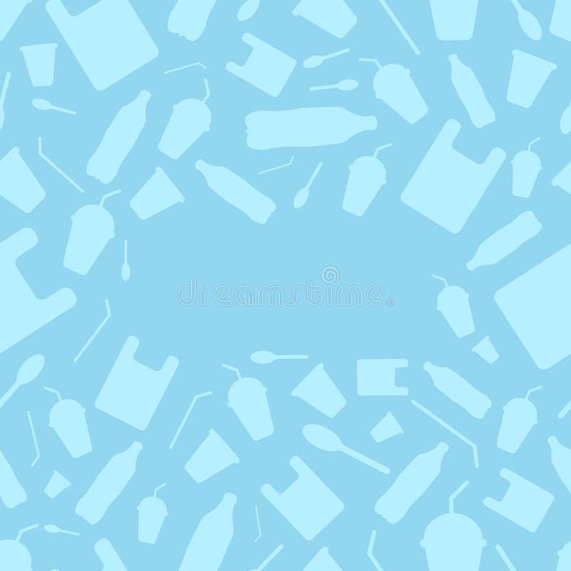 Say No To Plastic, Seamless Pattern. Blue Background Wallpaper Bag ...