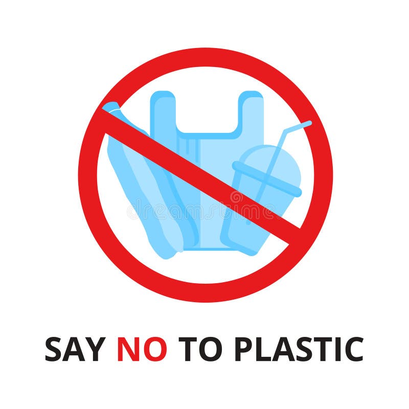Say No To Plastic. Stop, Background and Wallpaper Stock Vector ...