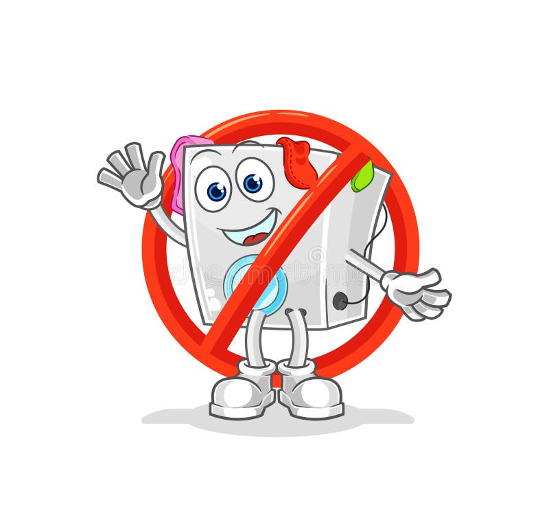 Say No To Washing Machine Mascot. Cartoon Vector Stock Vector ...