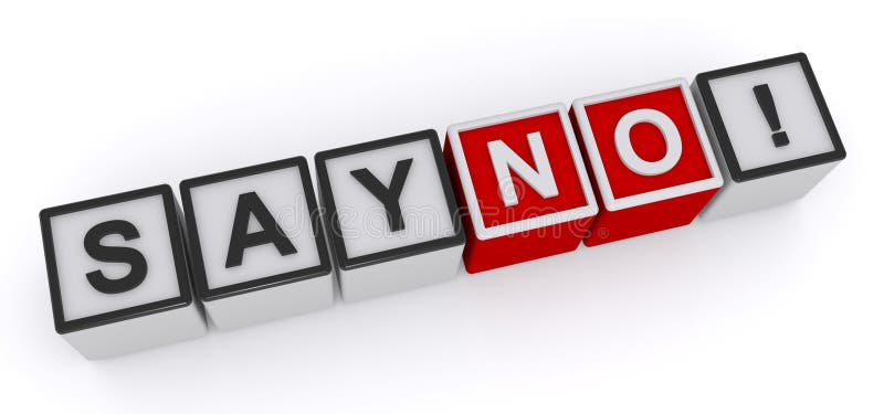 Say no! word block illustration stock. Illustration du apprendre ...