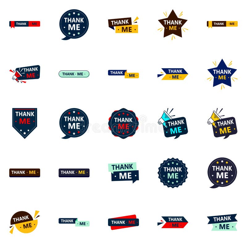 Say Thank You in Style with Our Pack of 25 Thank Me Banners Stock ...