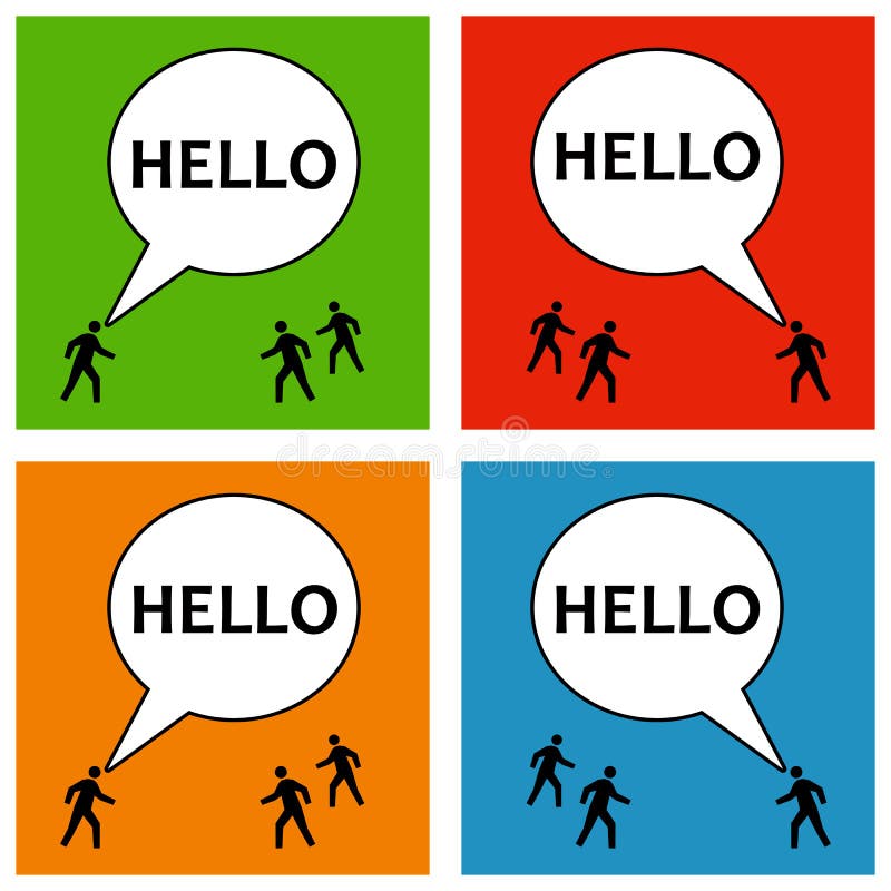 Saying hello stock illustration. Illustration of connections - 21674151