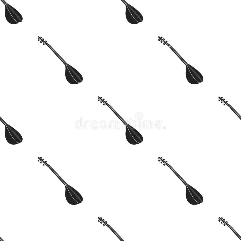 Saz Icon in Black Style Isolated on White Background. Turkey Pattern ...