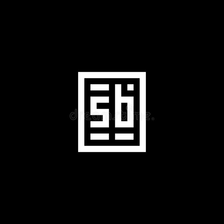 SB Initial Logo with Square Rectangular Shape Style Stock Vector ...