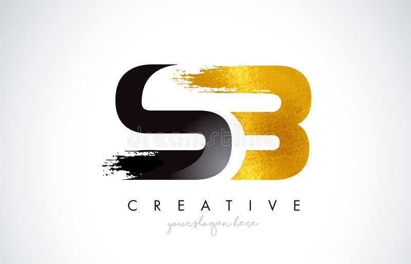 SB Letter Design with Brush Stroke and Modern 3D Look Stock Vector ...