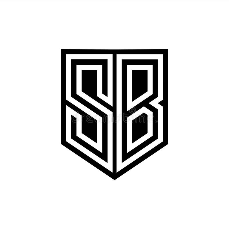 SB Logo Monogram Shield Geometric White Line Inside Black Shield Color ...