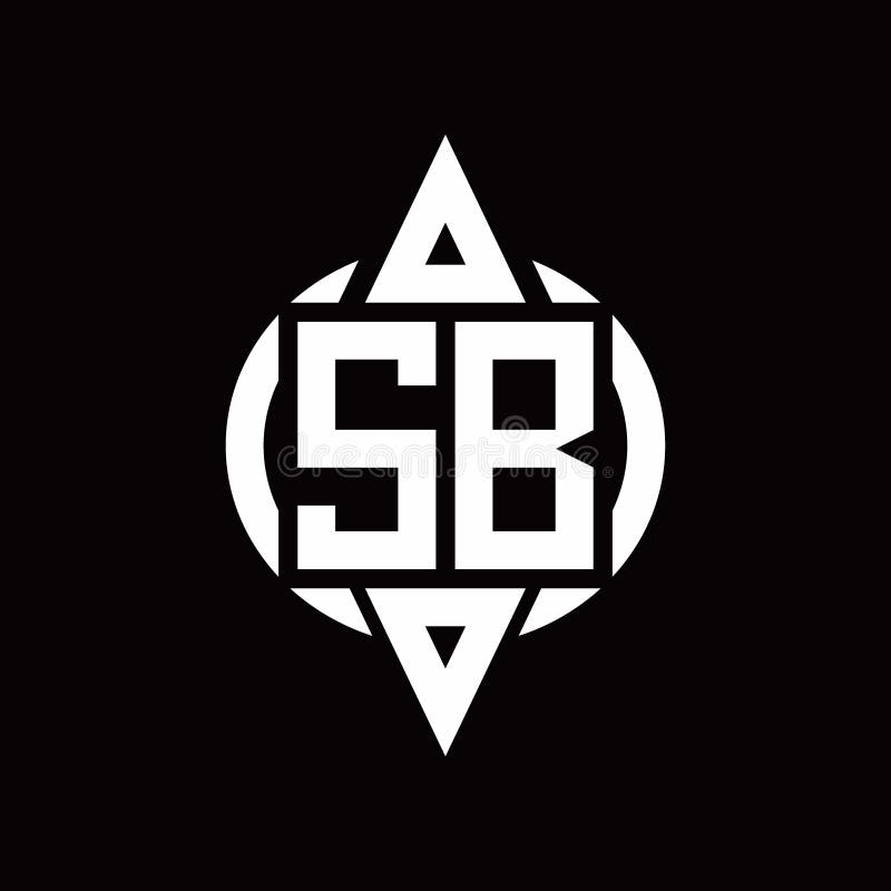 SB Logo with Circle Rounded Combine Triangle Top and Bottom Side Design ...