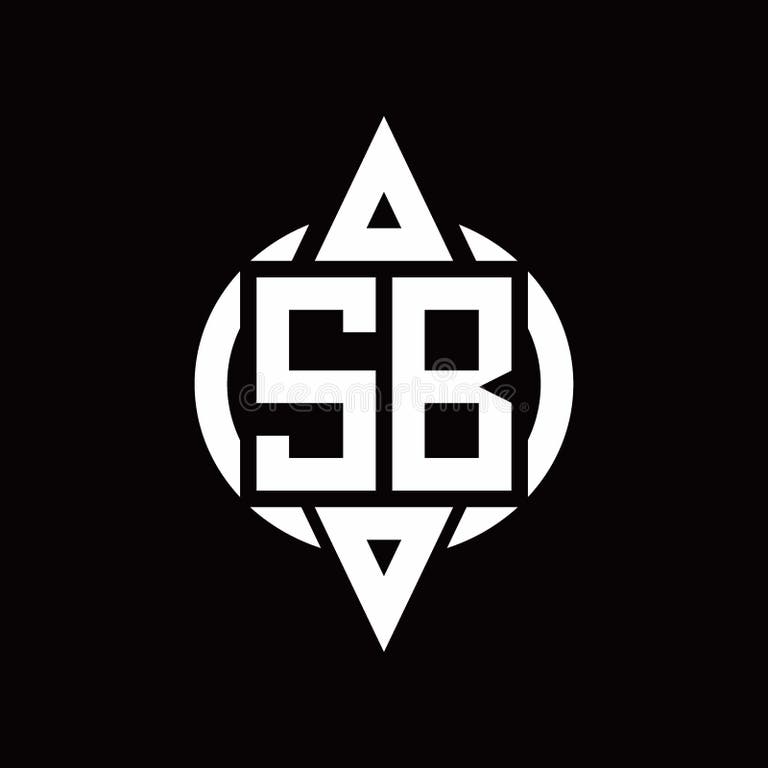 SB Logo with Circle Rounded Combine Triangle Top and Bottom Side Design ...