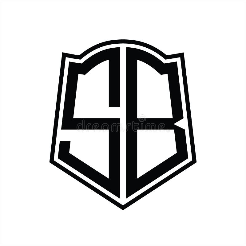 SB Logo Monogram with Shield Shape Outline Design Template Stock Vector ...
