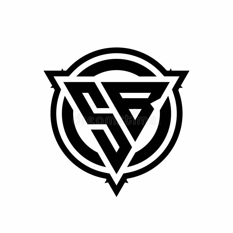 SB Logo with Triangle Shape and Circle with Outline Rounded Design ...