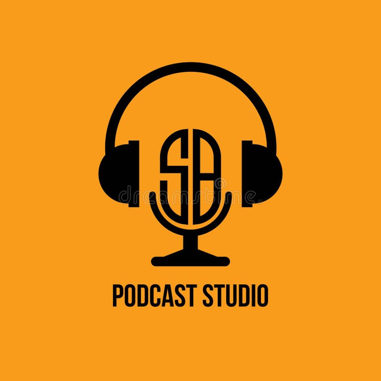 SB Monogram Headphone and Microphone Style Stock Vector - Illustration ...