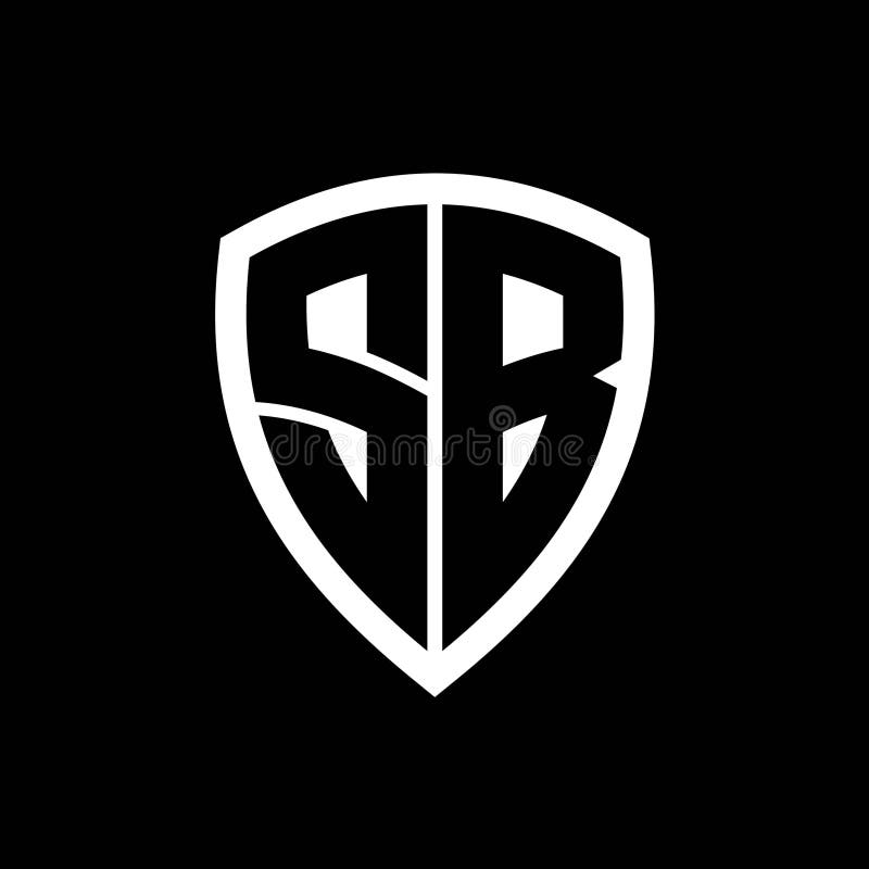 SB Monogram Logo with Bold Letters Shield Shape with Black and White ...