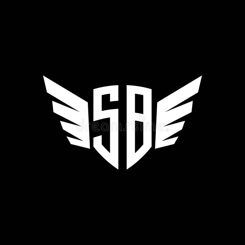 SB Monogram Wing Shape Style Stock Vector - Illustration of emblem ...