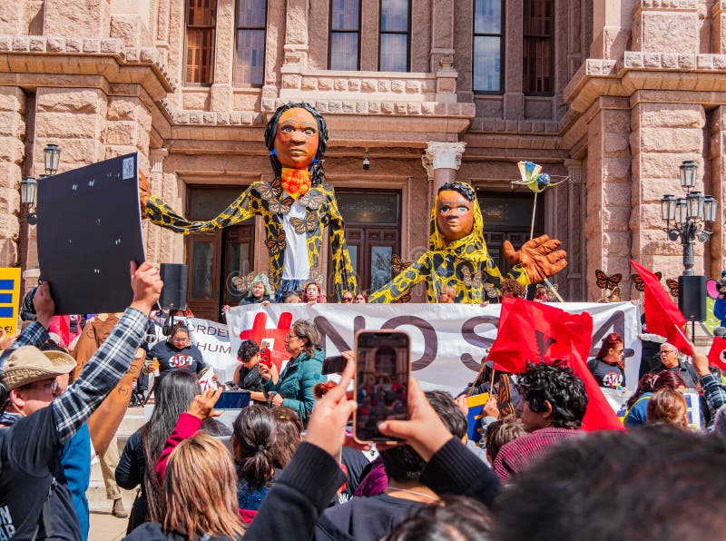 SB 4 Protesters Staged a Visual Display with 15-foot Puppets and a ...