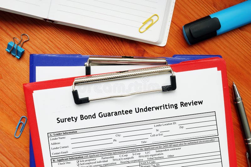 SBA Form 994B Surety Bond Guarantee Underwriting Review Stock Photo ... SBA Form 994B Surety Bond Guarantee Underwriting Review Stock Photo ...