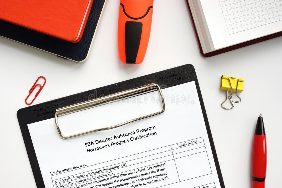 SBA Form 1366 SBA Disaster Assistance Program Borrower`s Progress ...