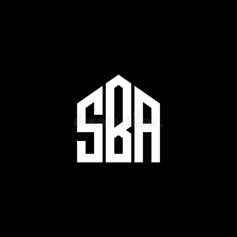 SBA Letter Logo Design on BLACK Background. SBA Creative Initials ...