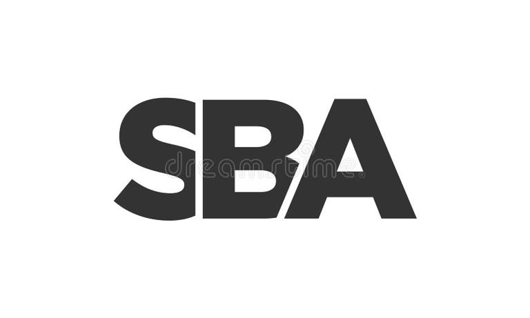SBA Logo Design Template with Strong and Modern Bold Text. Initial ...