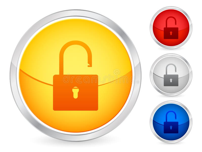 Icona Gialla Aperta Del Lucchetto Illustrazione Vettoriale ...