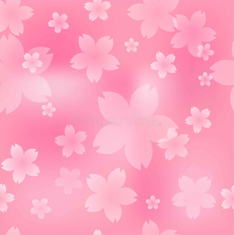 Sakura Japanese Pink Seamless Background, Vector File Stock Vector ...