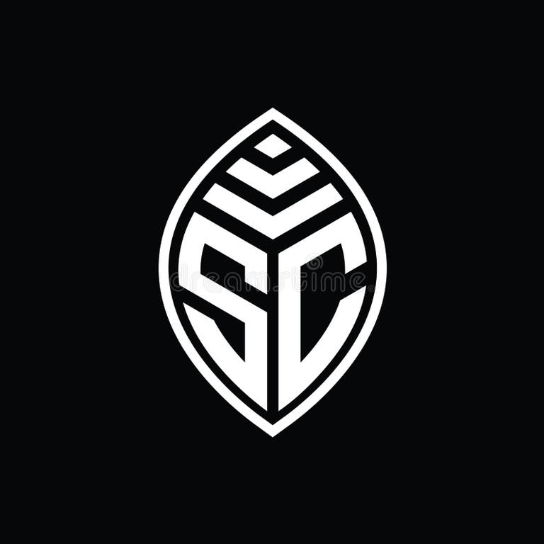 SC Logo Monogram Leaf Shape Isolated Outline Design Template Stock ...